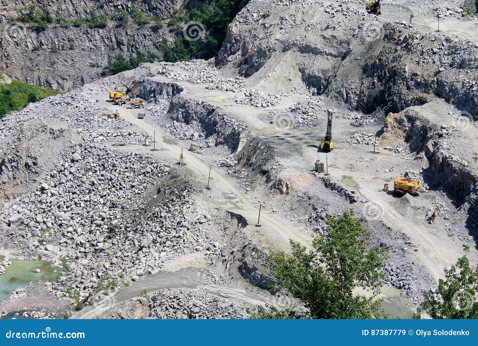 Extraction of Mineral Resources in a Granite Quarry Stock Image - Image ...