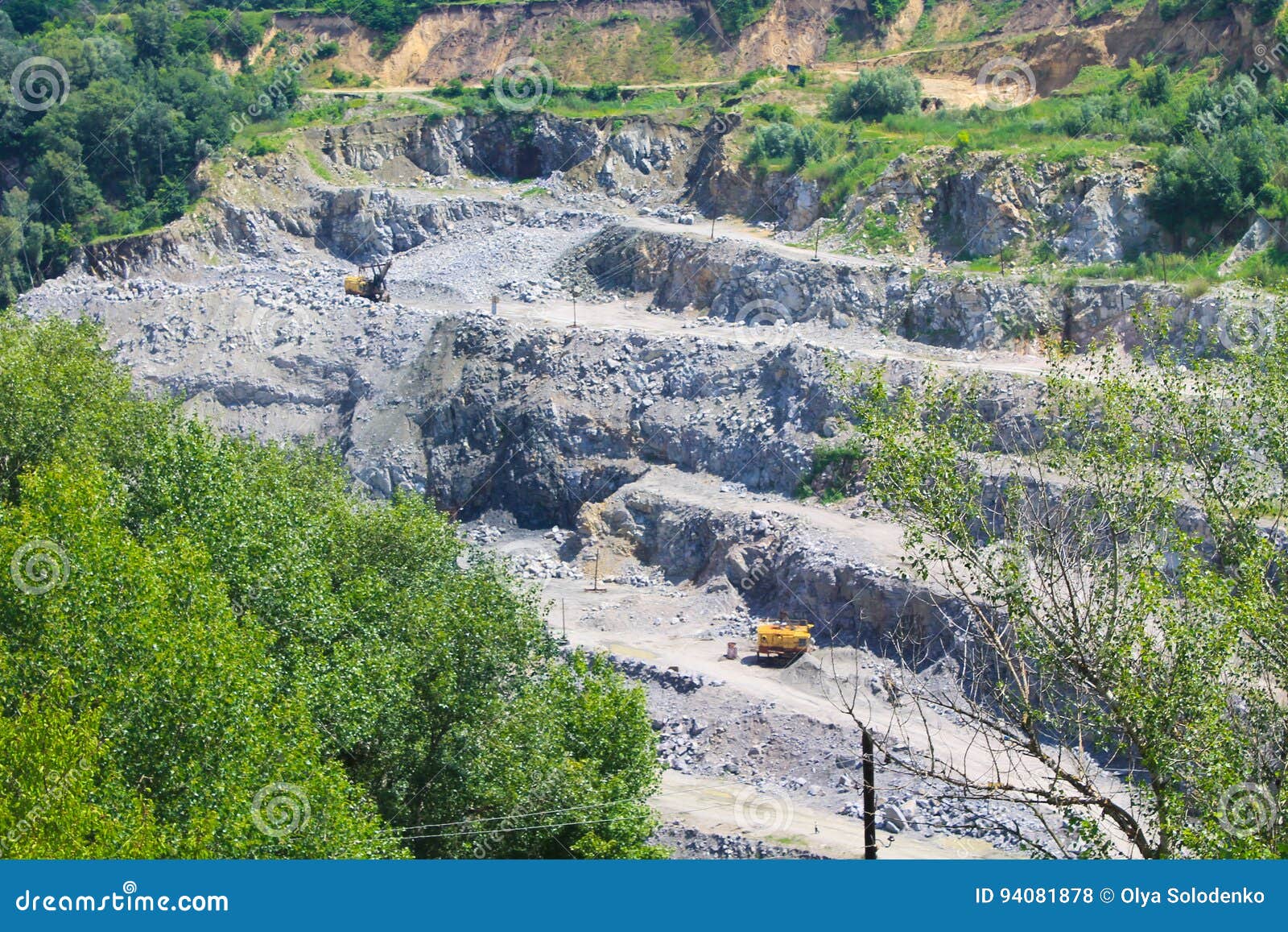 Extraction of Mineral Resources in Granite Quarry Stock Photo - Image ...