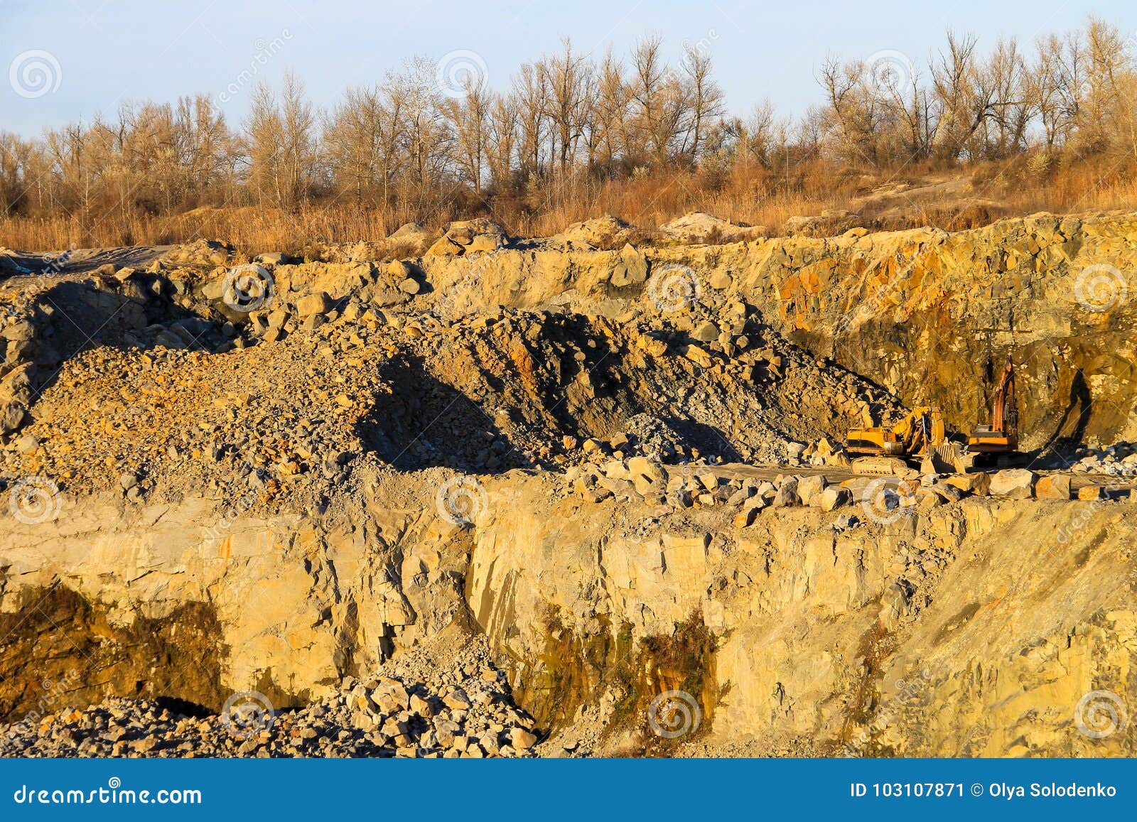 Extraction of Mineral Resources in Granite Quarry Stock Image - Image ...