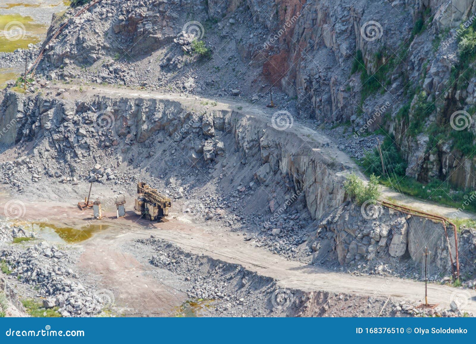 Extraction of Mineral Resources in Granite Quarry Stock Photo - Image ...