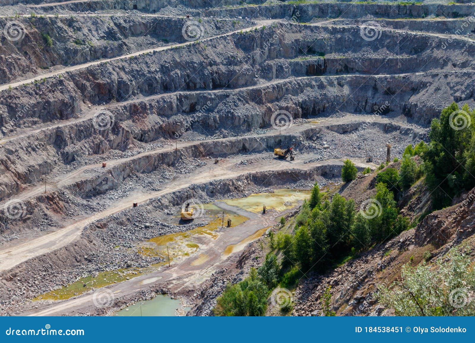 Extraction of Mineral Resources in Granite Quarry Stock Image - Image ...