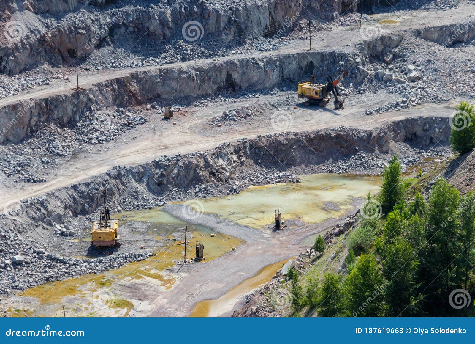 Extraction of Mineral Resources in Granite Quarry Stock Image - Image ...