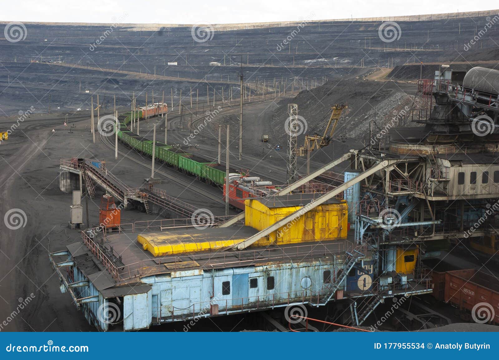 Mining, open coal field stock photo. Image of consumer - 177955534