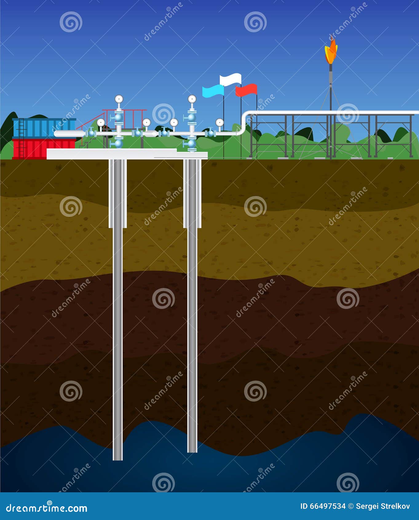 Extraction of natural gas stock vector. Illustration of energy - 66497534