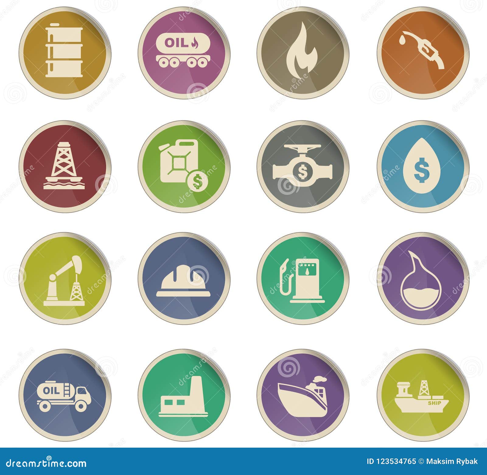 Extraction of oil icon set stock vector. Illustration of vector - 123534765