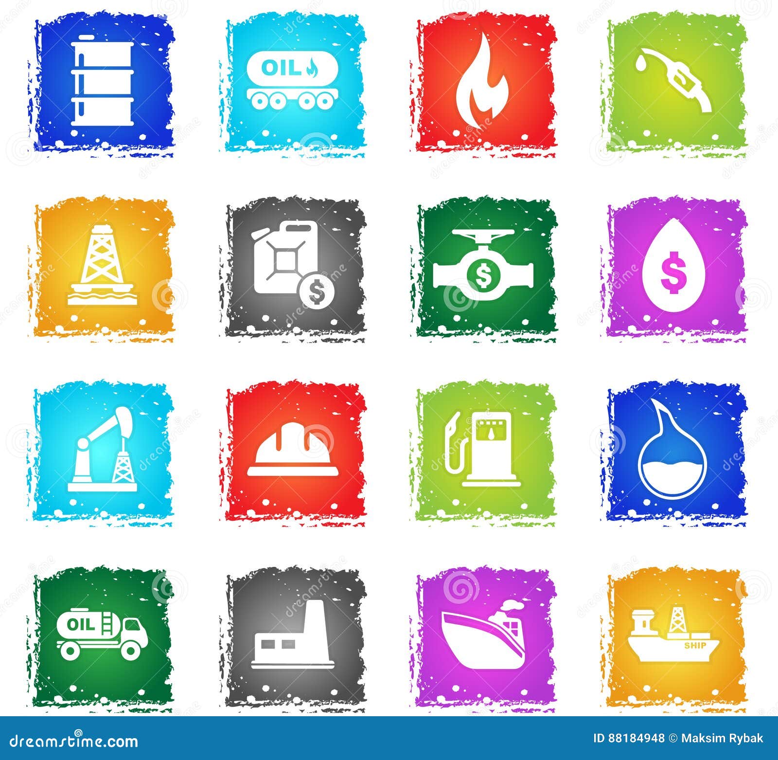 Extraction of oil icon set stock vector. Illustration of gate - 88184948