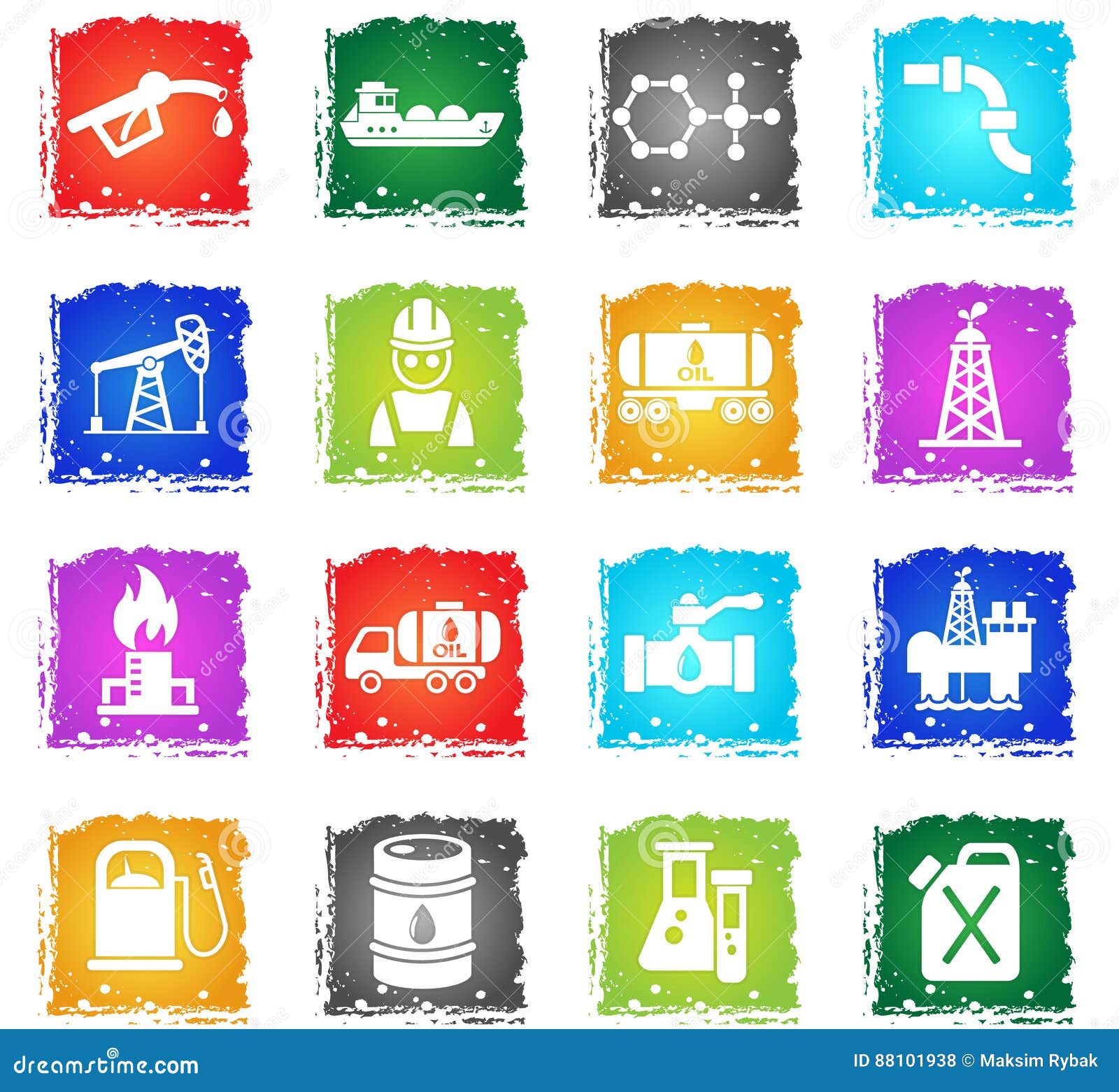 Extraction of oil icon set stock vector. Illustration of tubes - 88101938