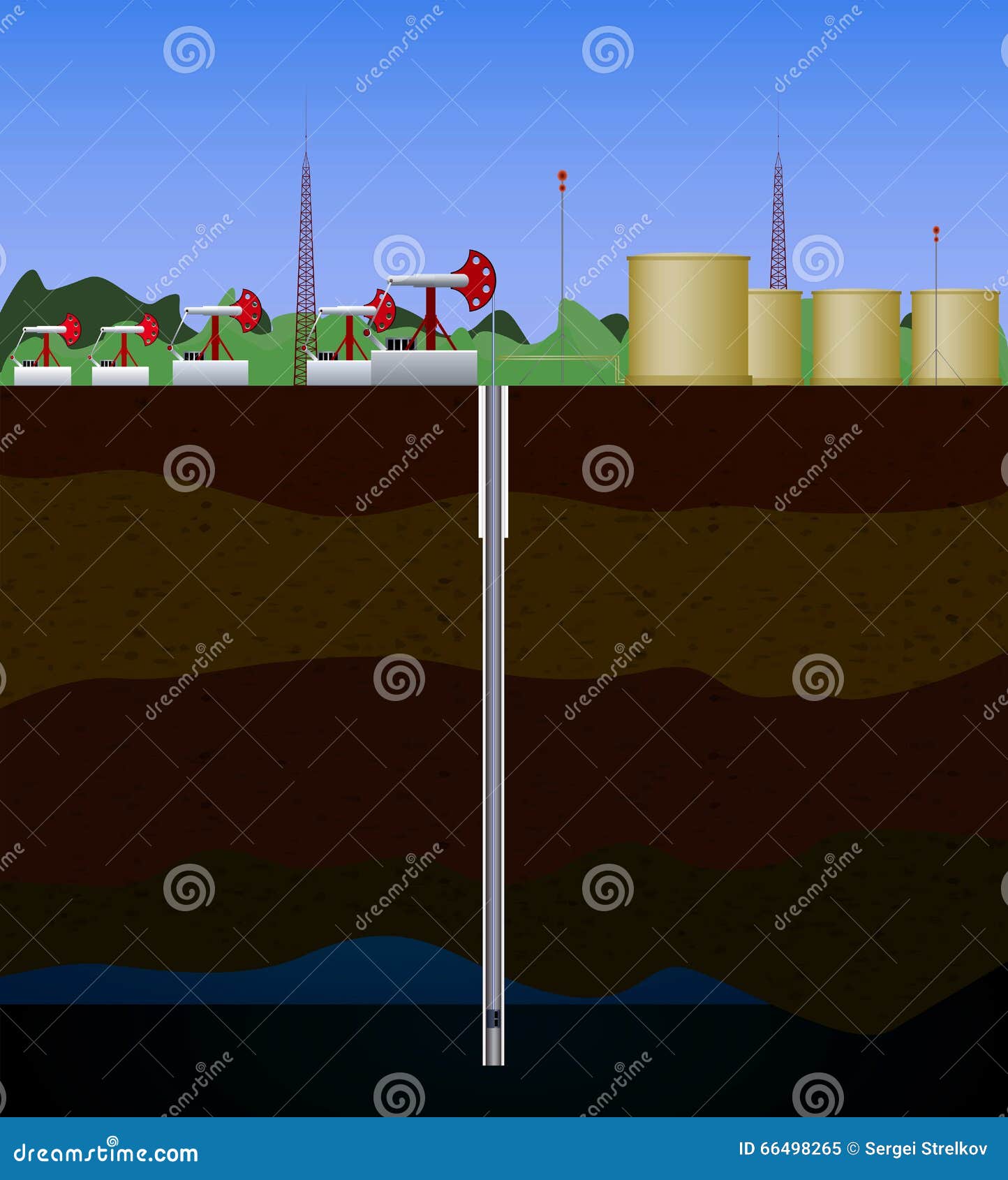 Extraction of oil stock illustration. Illustration of process - 66498265