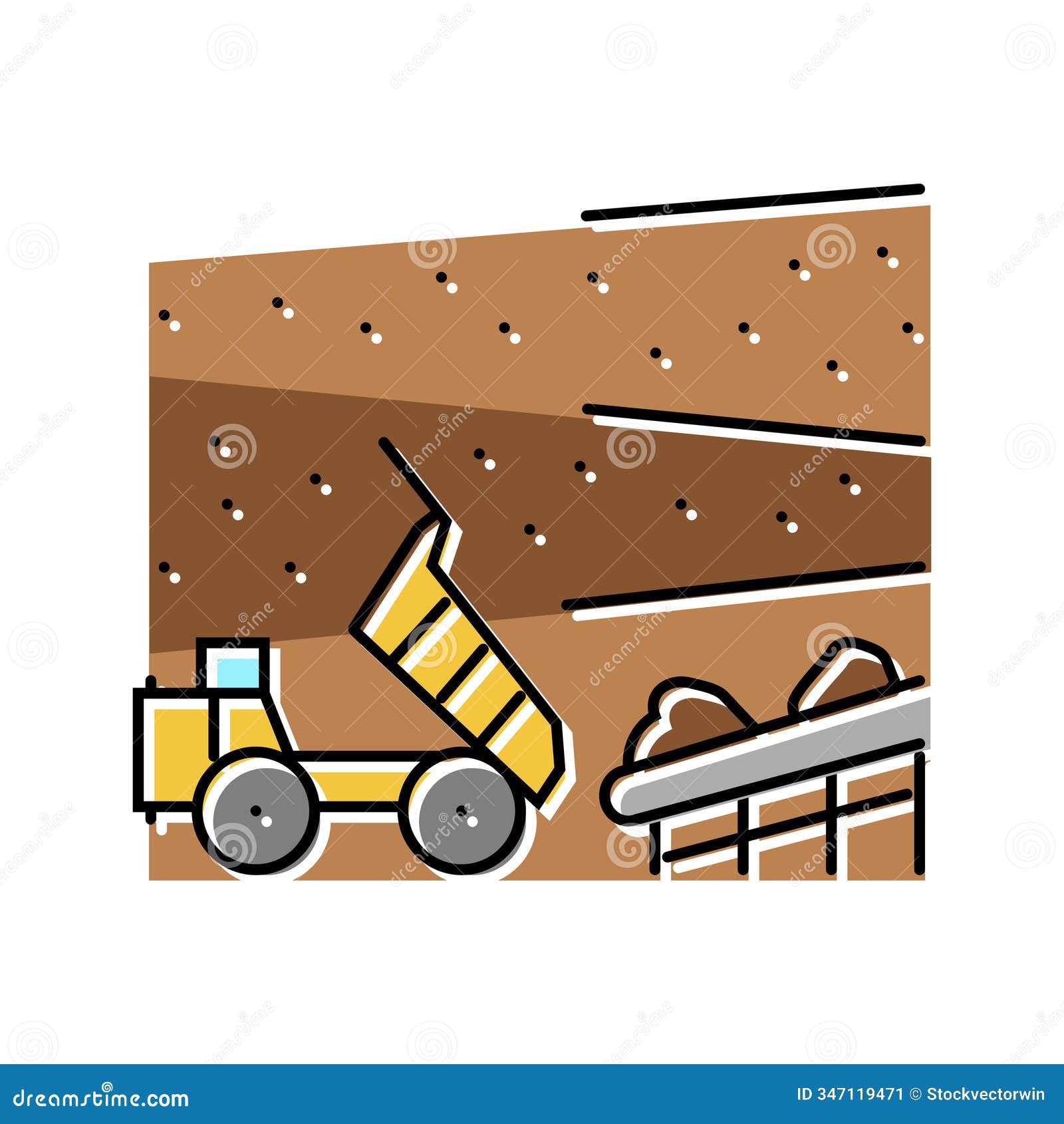 Extraction Process Mining Color Icon Vector Illustration Stock ...