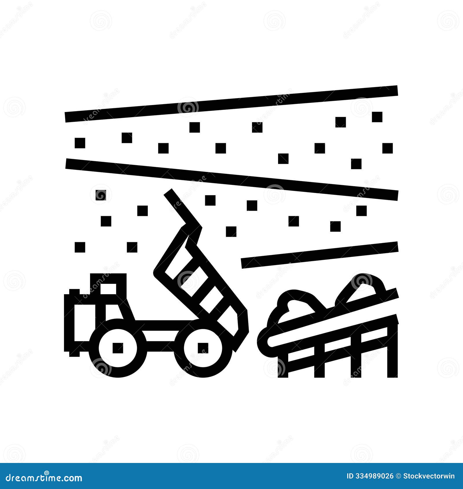 Extraction Process Mining Line Icon Vector Illustration Stock ...