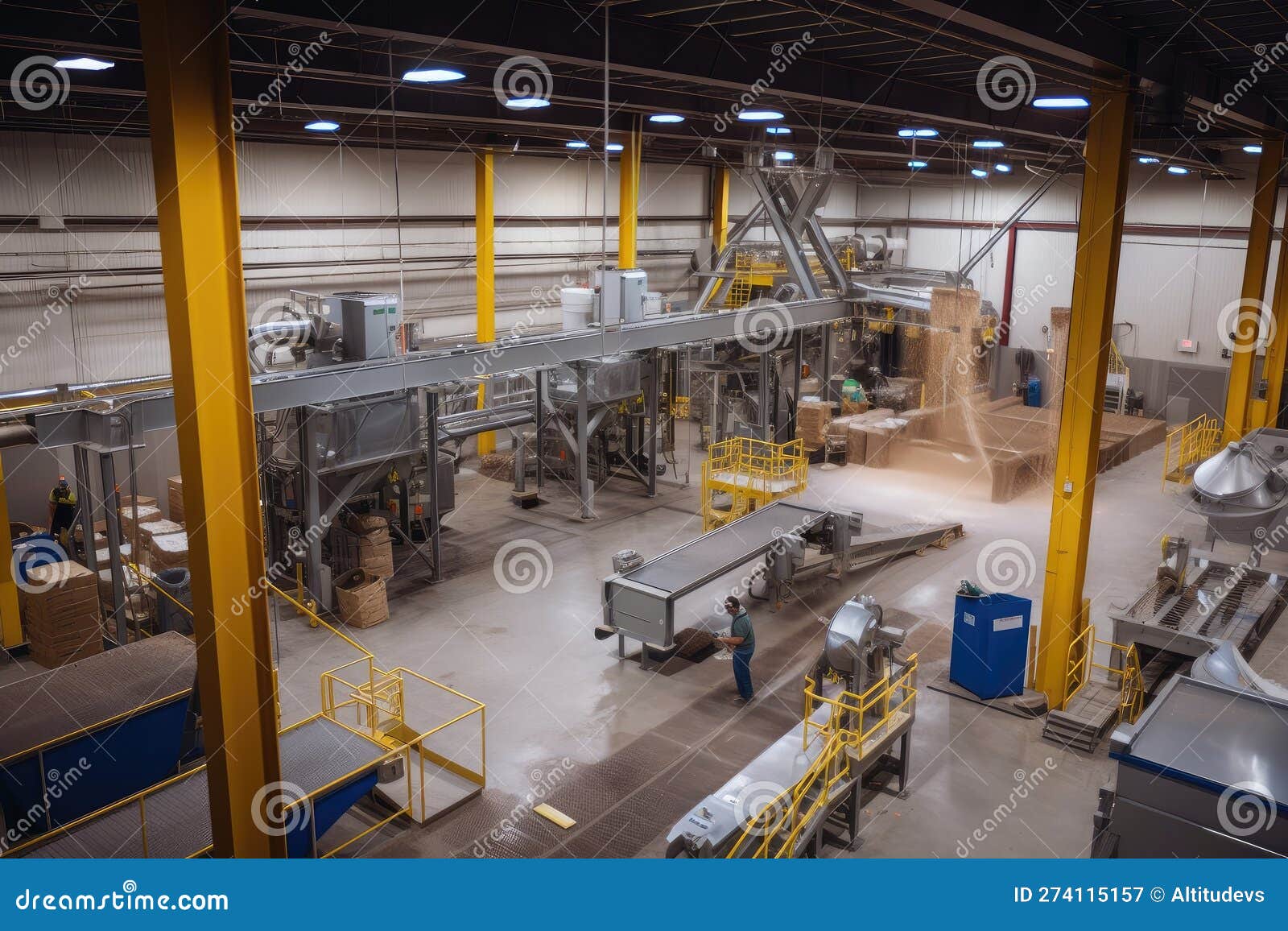 Extraction and Processing Facility, with Robotic Arms and Conveyor ...