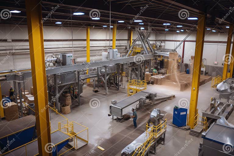 Extraction and Processing Facility, with Robotic Arms and Conveyor ...