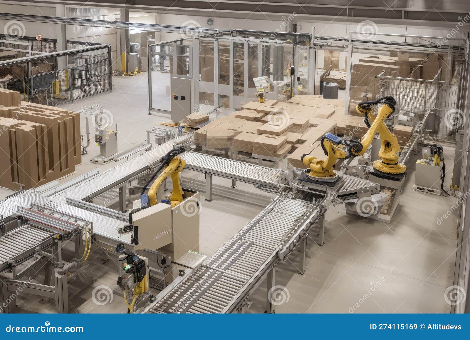 Extraction and Processing Facility, with Robotic Arms and Conveyor ...