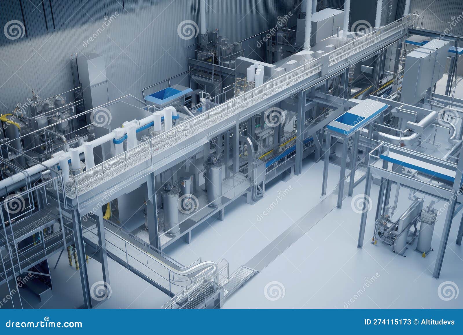 Extraction and Processing Facility, with Robotic Arms and Conveyor ...