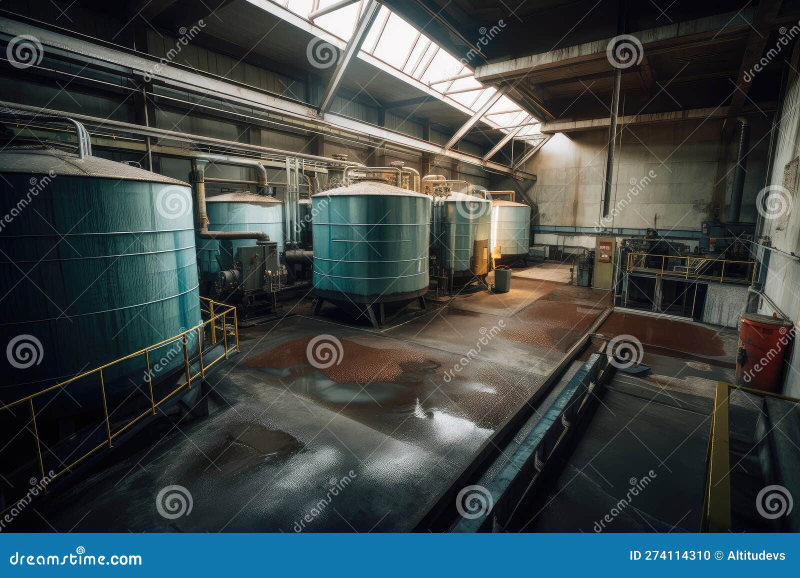 Extraction and Processing Facility, with Vats and Tanks Used To Refine ...