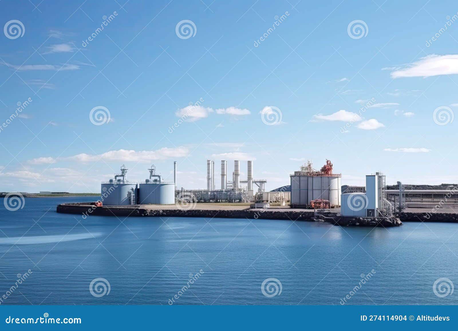 Extraction and Processing Plant on the Waterfront, with View of Open ...