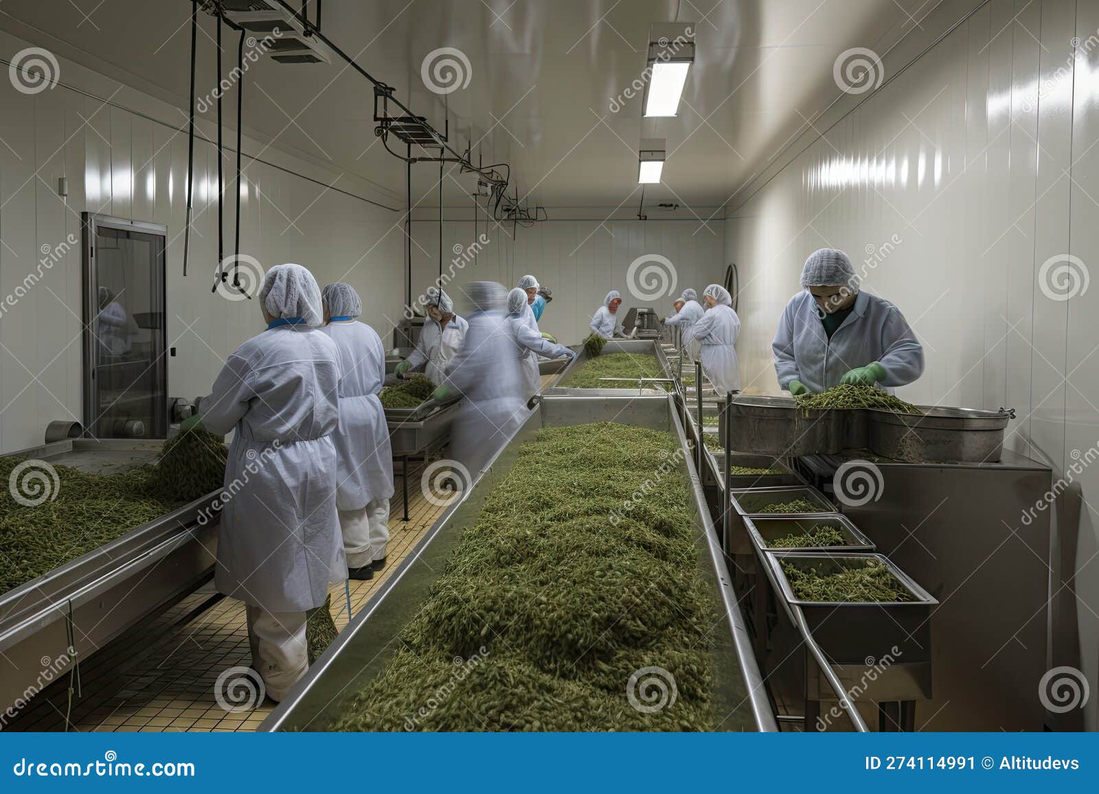 Extraction and Processing Plant, with Workers Extracting Essential Oils ...