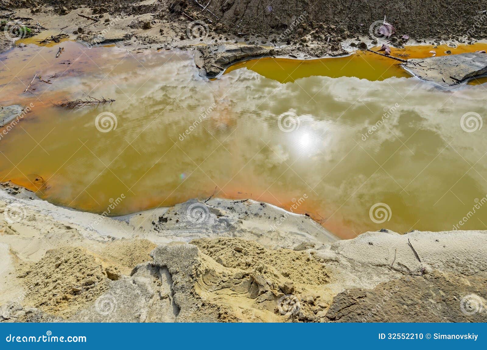 Extraction of Quartz Sand Walking Excavators. Stock Photo - Image of ...