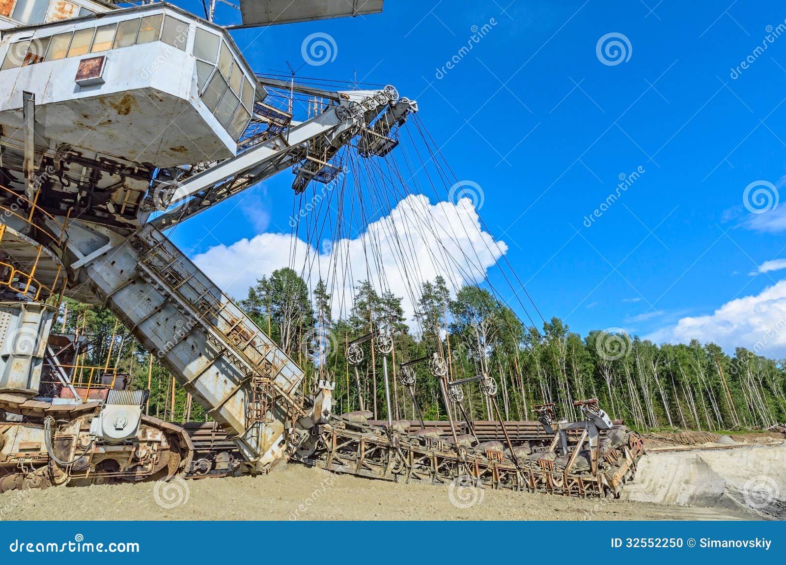 Extraction of Quartz Sand Walking Excavators. Stock Photo - Image of ...