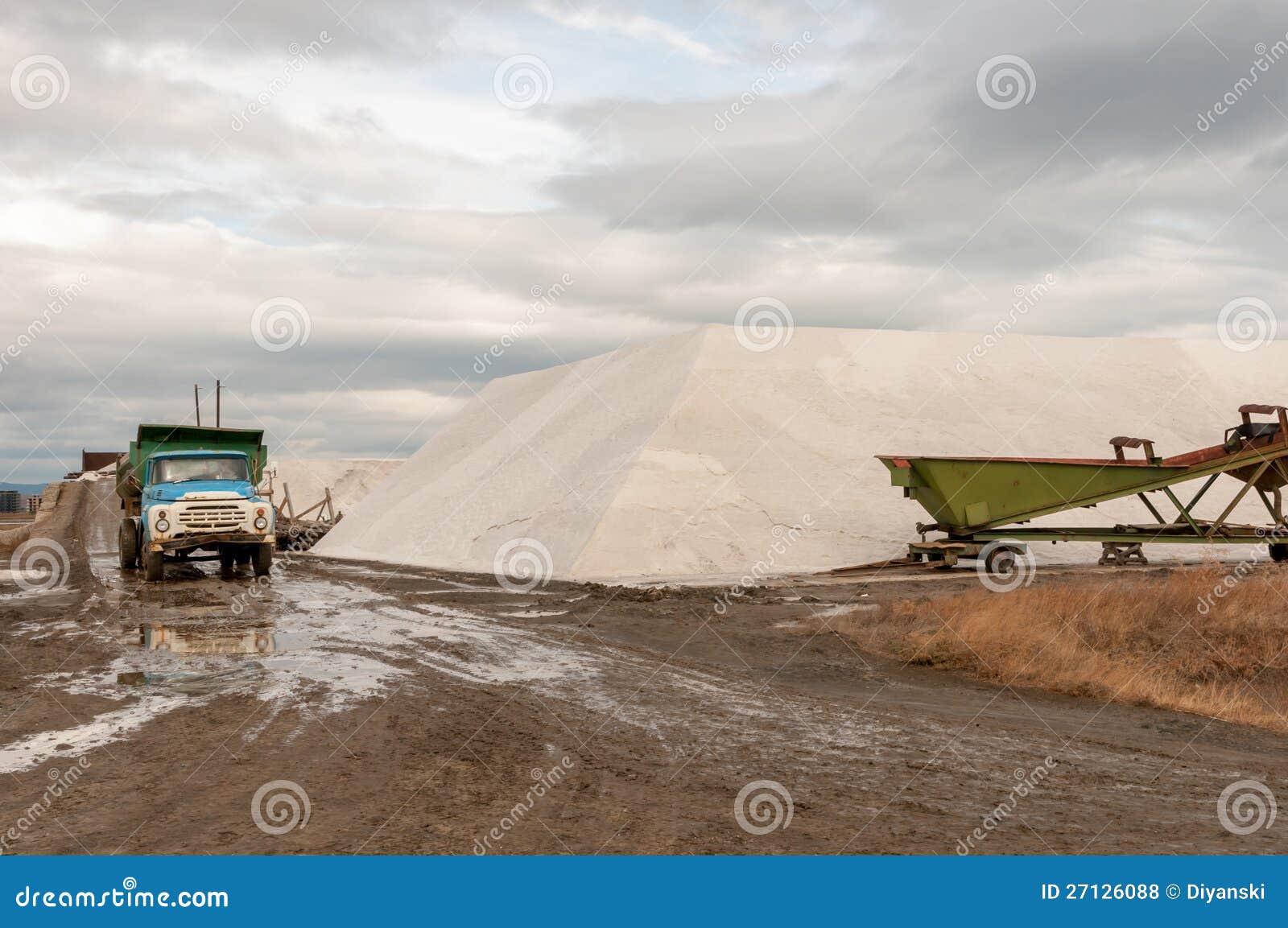 Extraction of Salt from the Salt Lakes Stock Photo - Image of produce ...