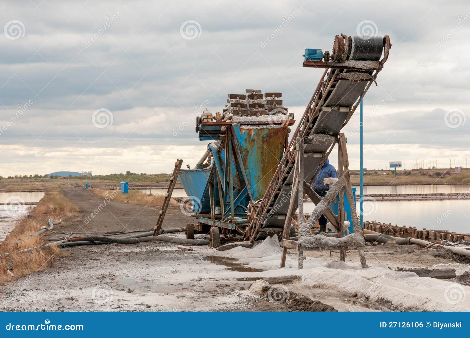 Extraction of Salt from the Salt Lakes Stock Photo - Image of piles ...