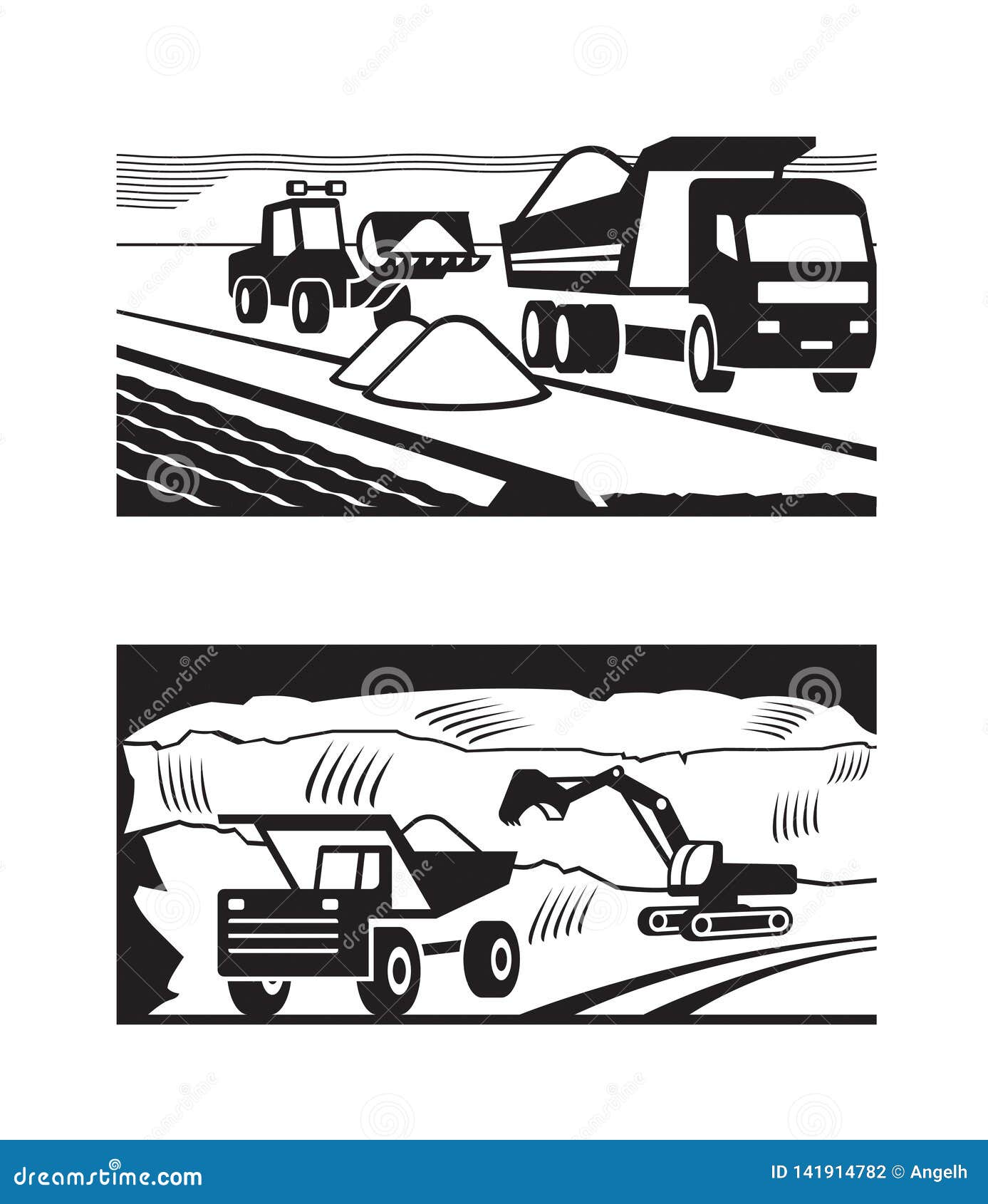 Extraction of Salt from the Sea and the Rock Stock Vector ...