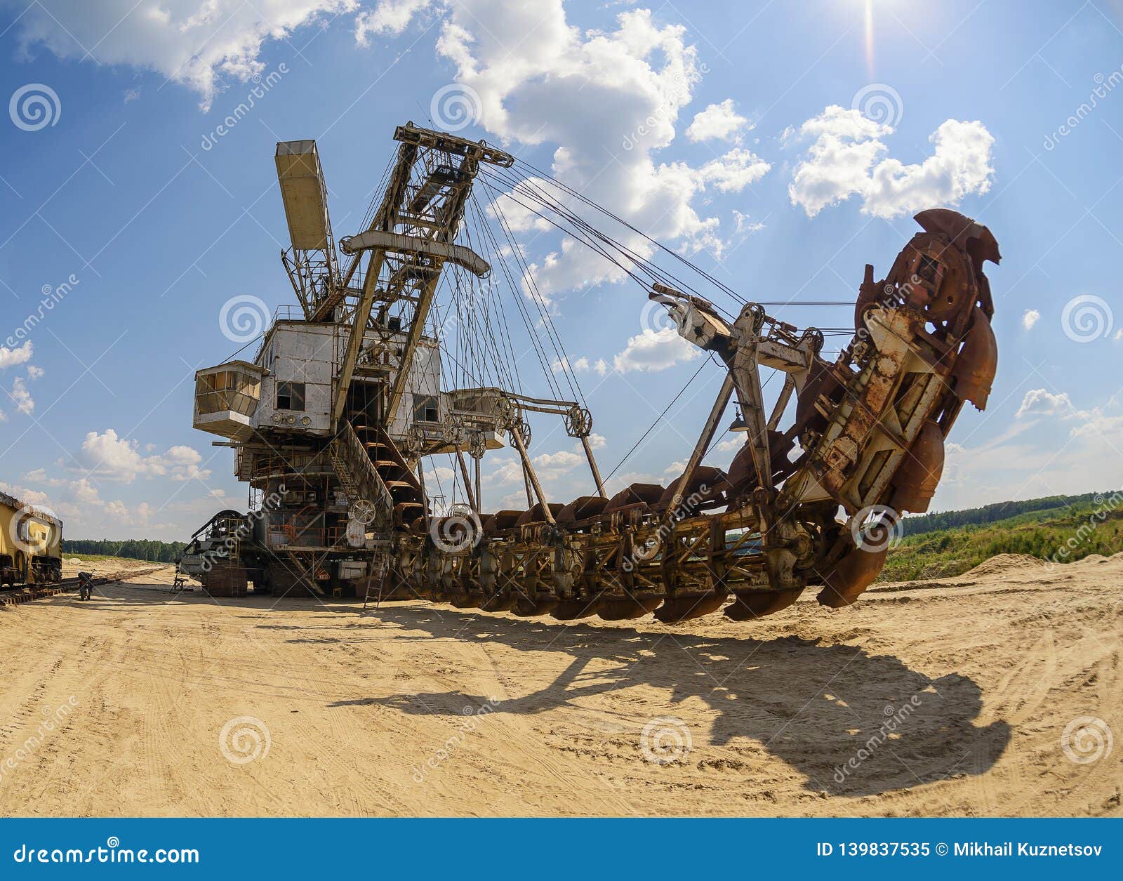 Extraction of Sand in the Quarry of a Huge Excavator Stock Image ...