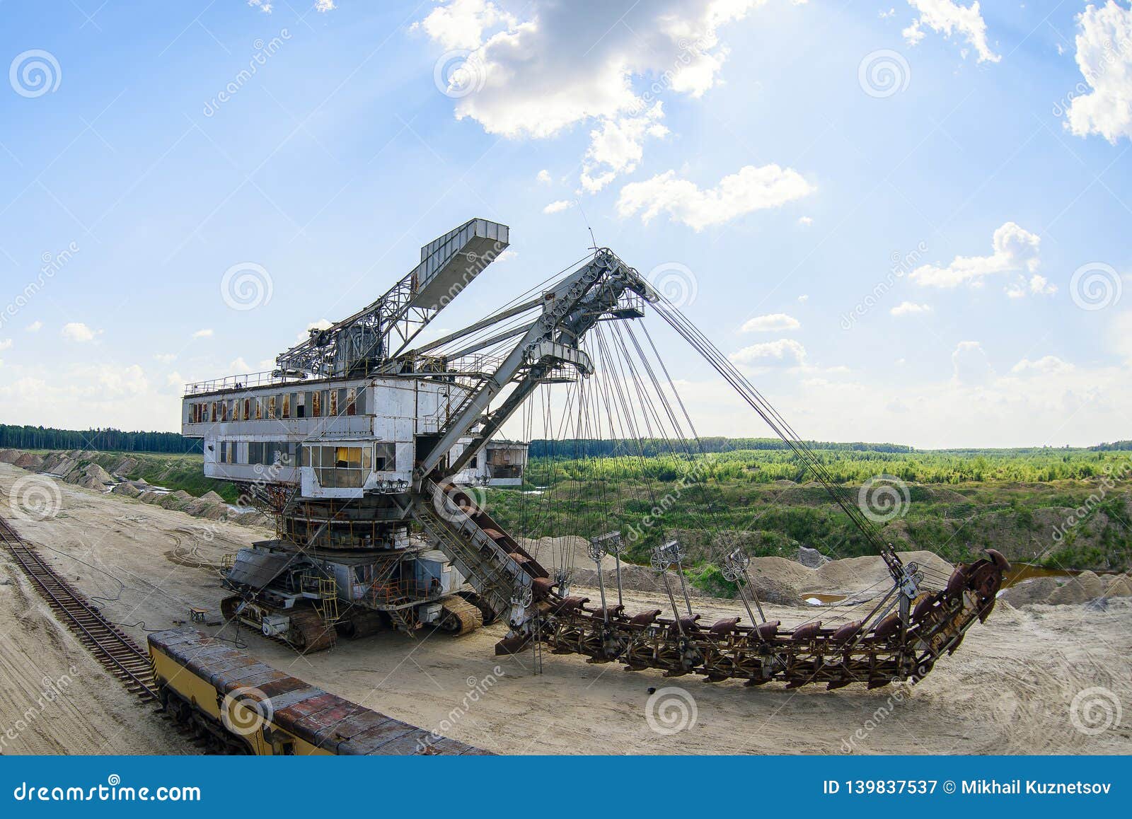 Extraction of Sand in the Quarry of a Huge Excavator Stock Image ...