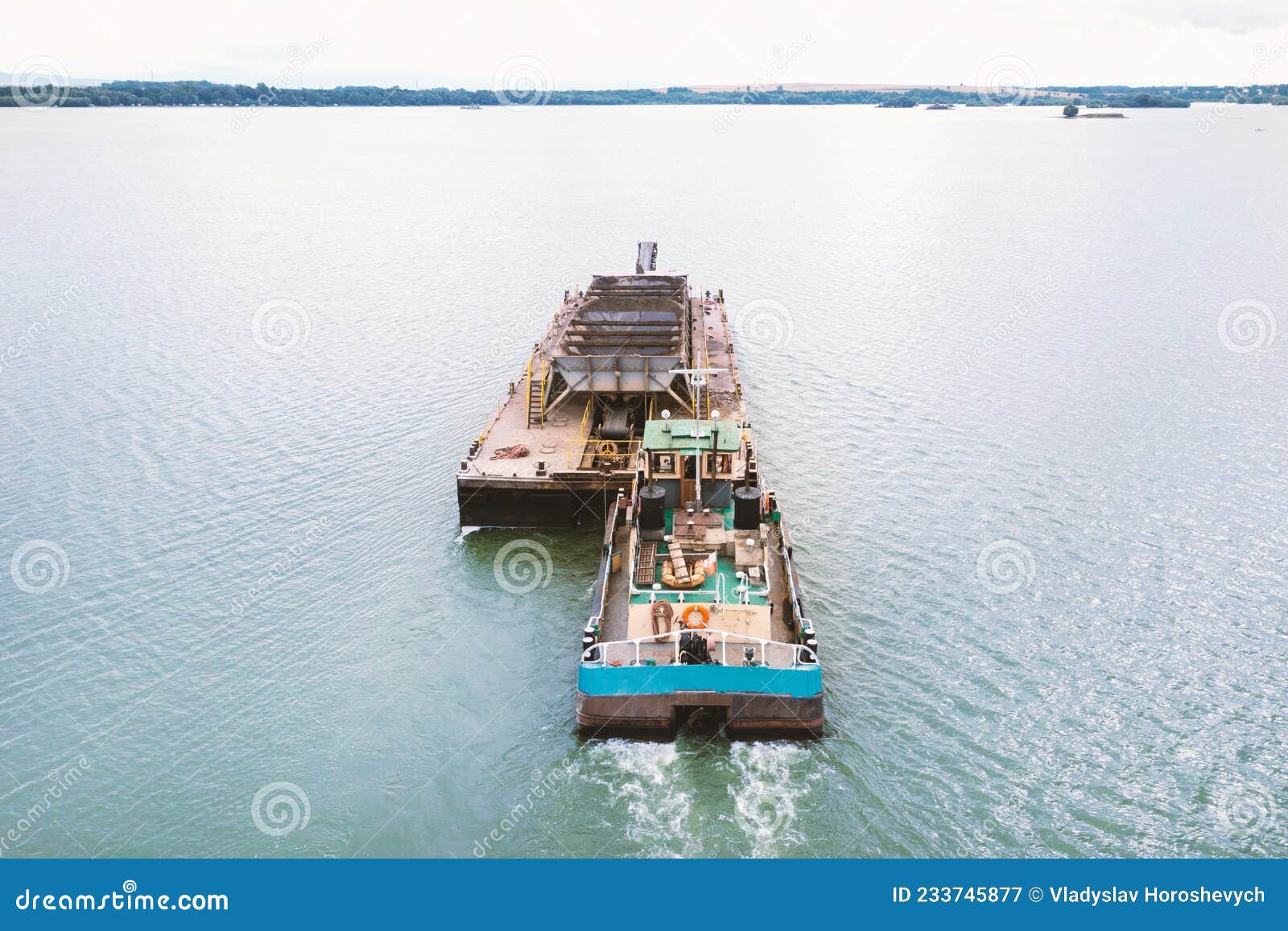 Extraction of Sand from the River, Excavator Digs Out Sand from the ...