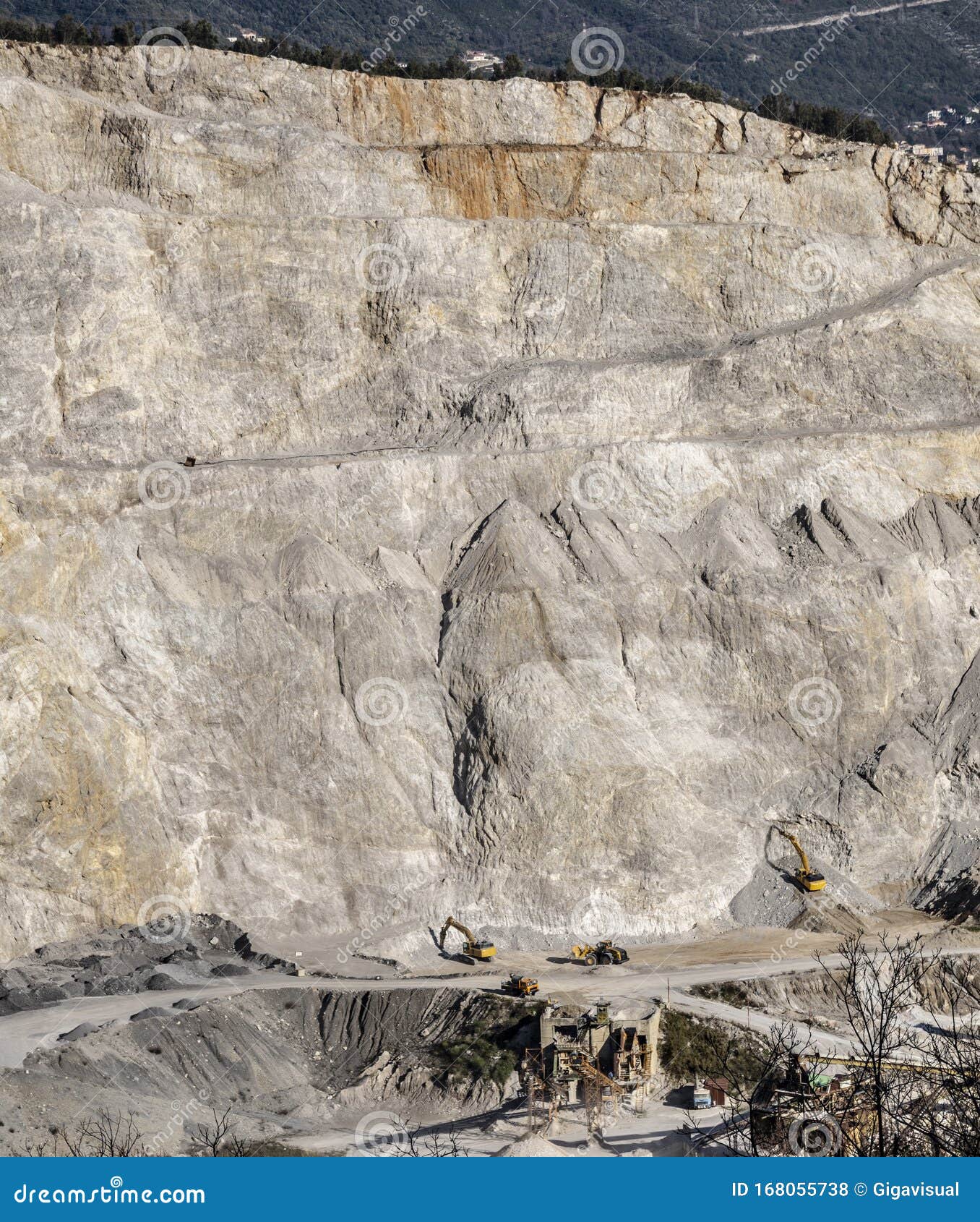 Extraction of Stone in an Outdoor Quarry Stock Photo - Image of amalfi ...