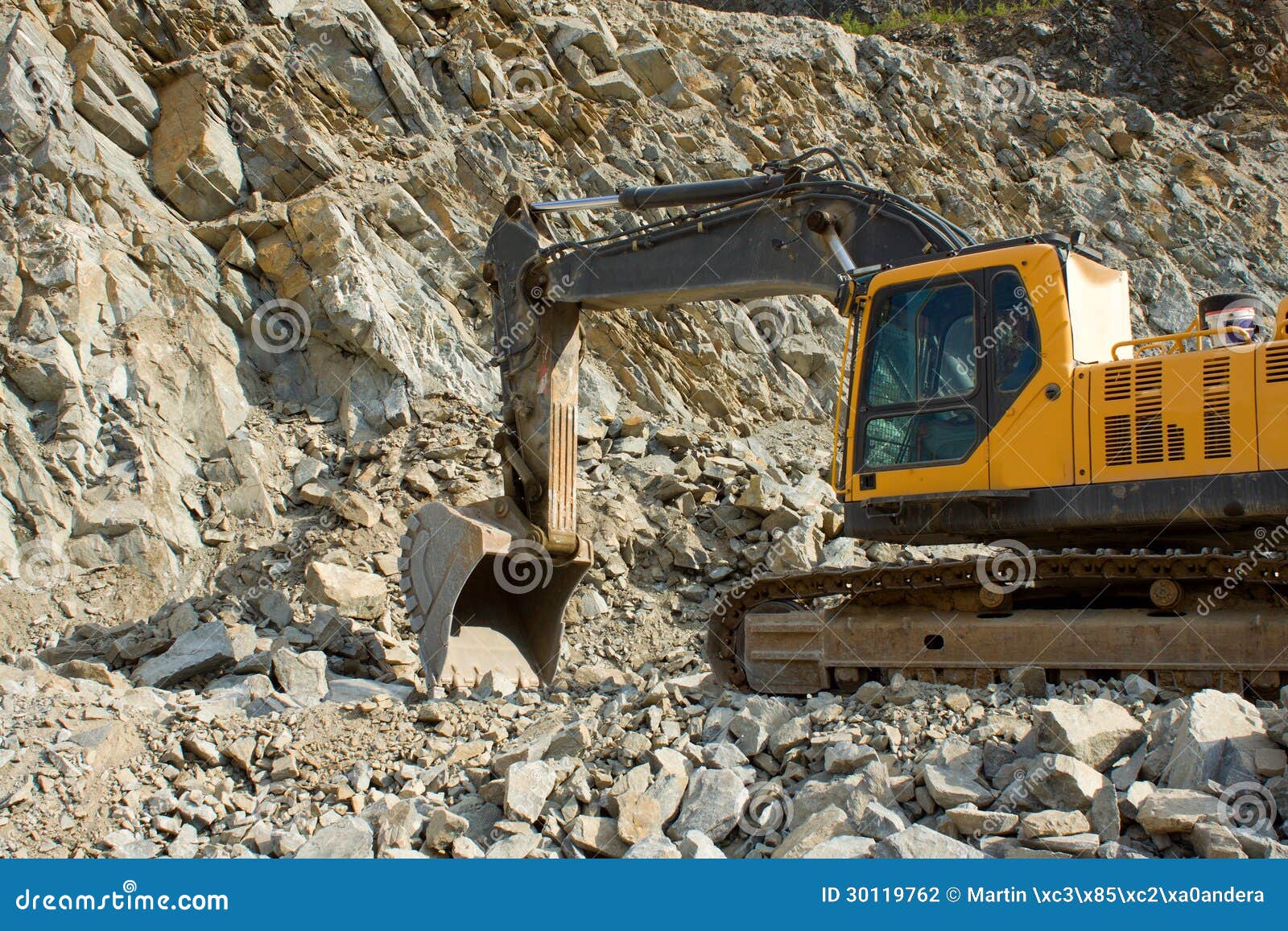 Extraction of Stone in the Quarry Stock Photo - Image of mountain ...