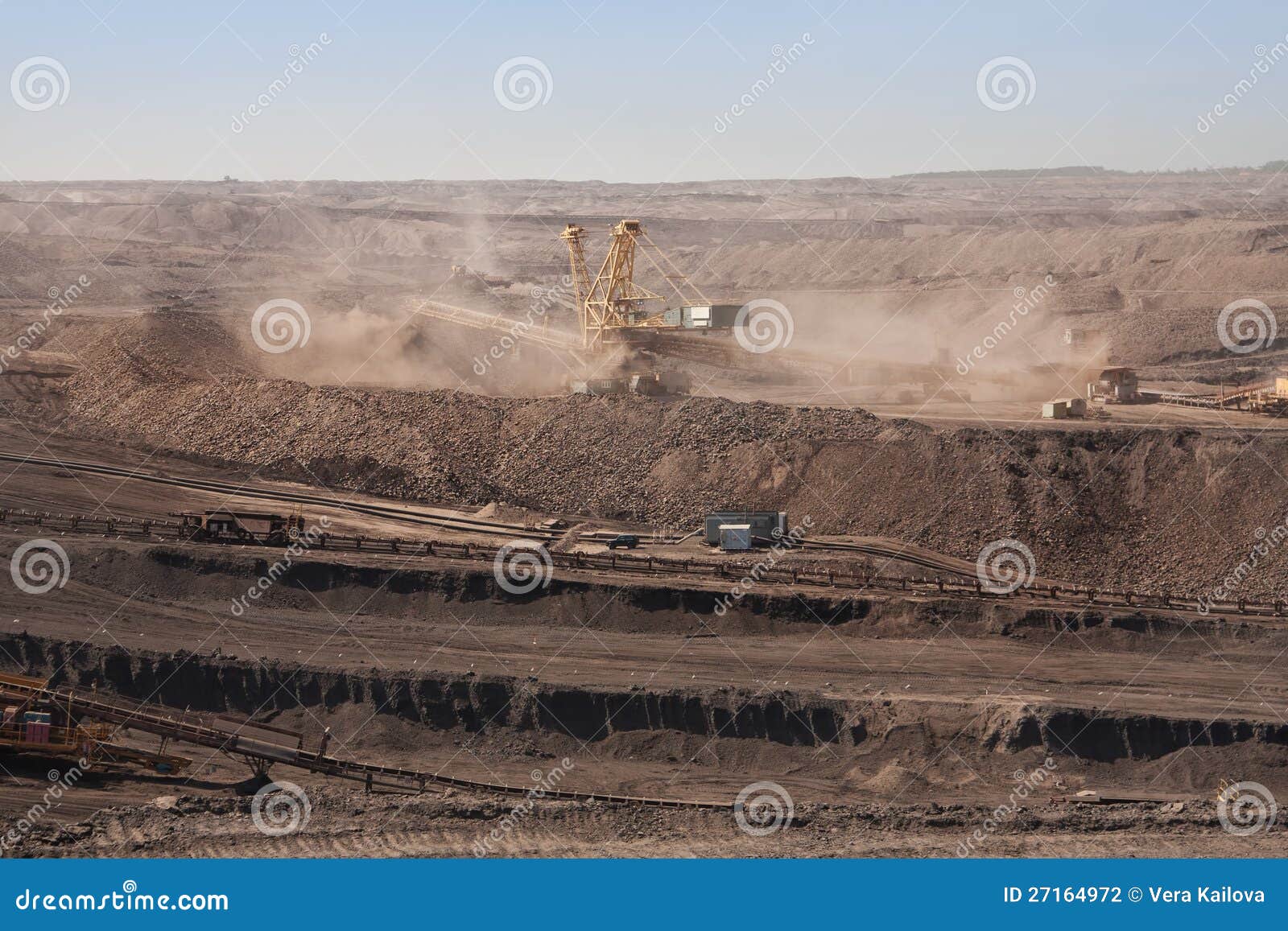 Extractive Machines in Opencast Mine Stock Photo - Image of colossal ...