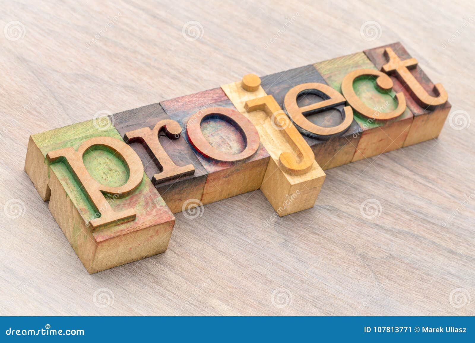 Extracto De La Palabra Del Proyecto En El Tipo De Madera Imagen de ...