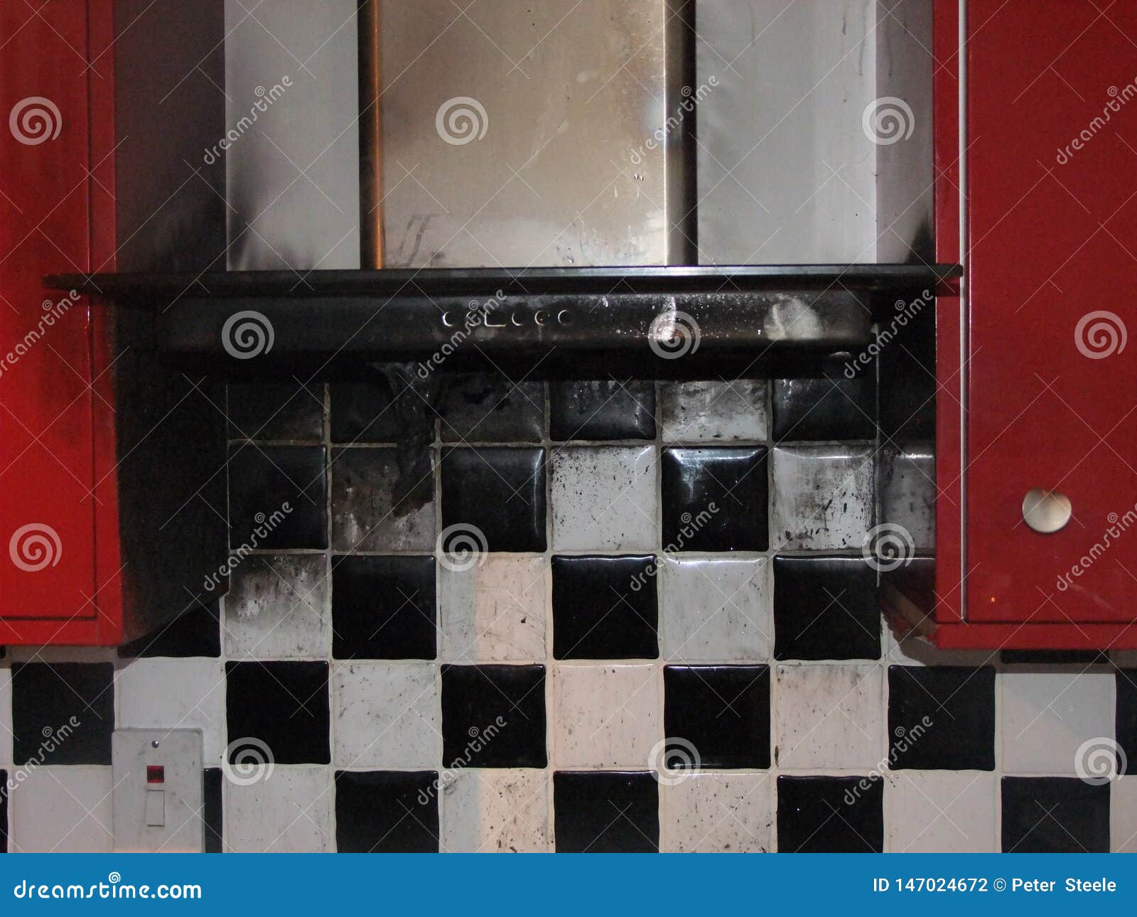 Extractor Fan Fire in Kitchen Stock Photo - Image of kitchen, extractor ...
