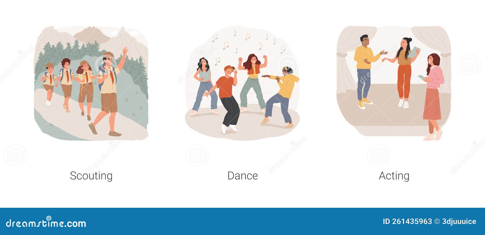 Extracurricular Activities In High School Isolated Cartoon Vector