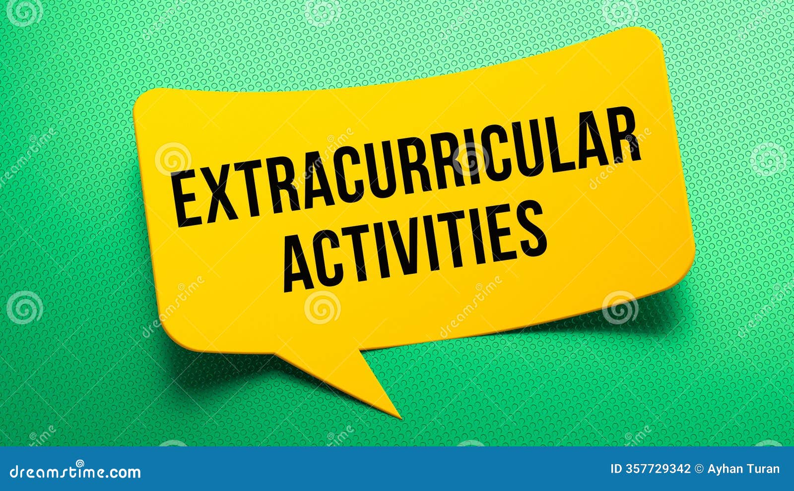 Extracurricular Activities Text Message on the 3D Curve Speech Bubble ...