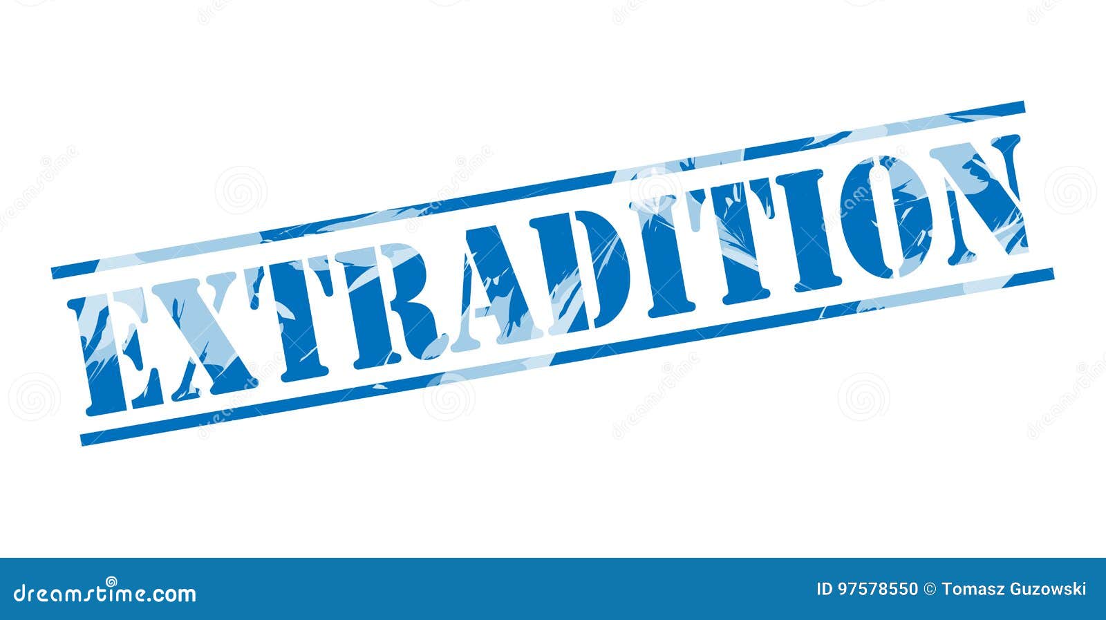 Extradition blue stamp stock illustration. Illustration of white - 97578550