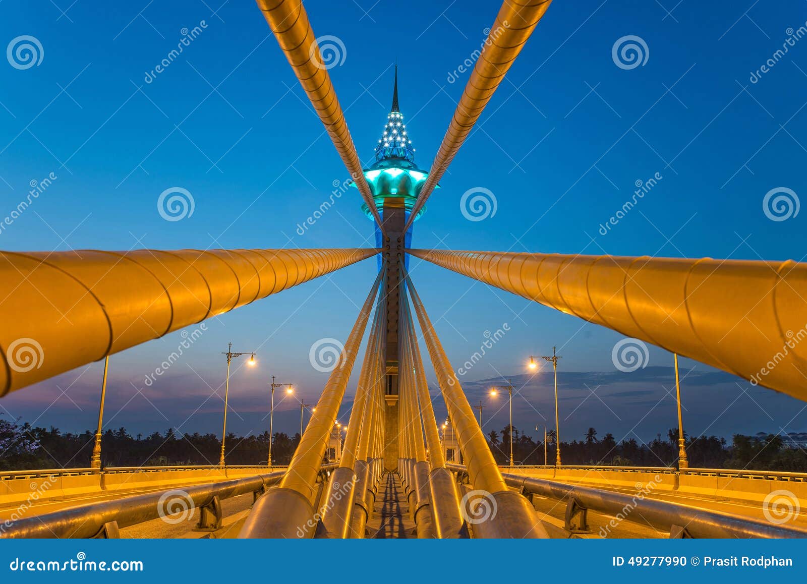 Extradosed Prestressed Concrete Bridge in Bangkok, Thailand Stock Photo ...