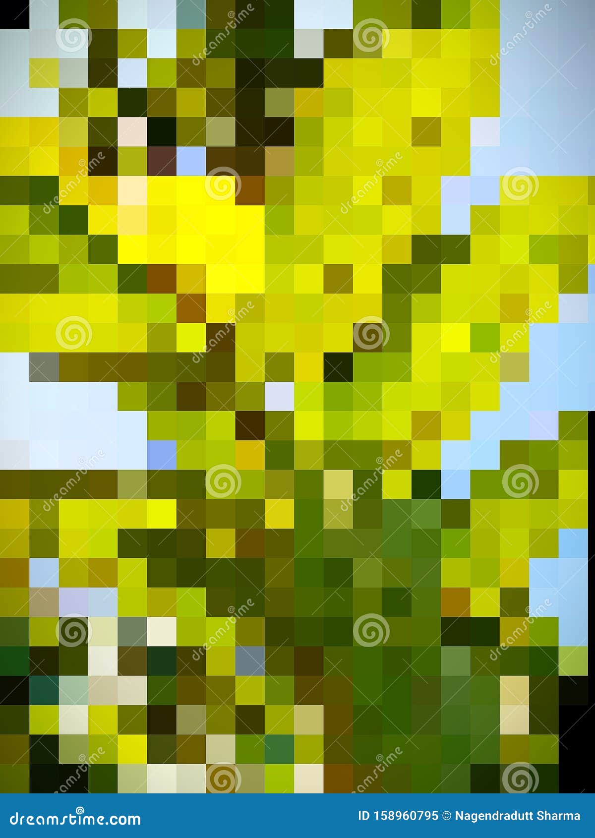 An Extraordinary Digital Yellow Square Pattern Stock Illustration ...
