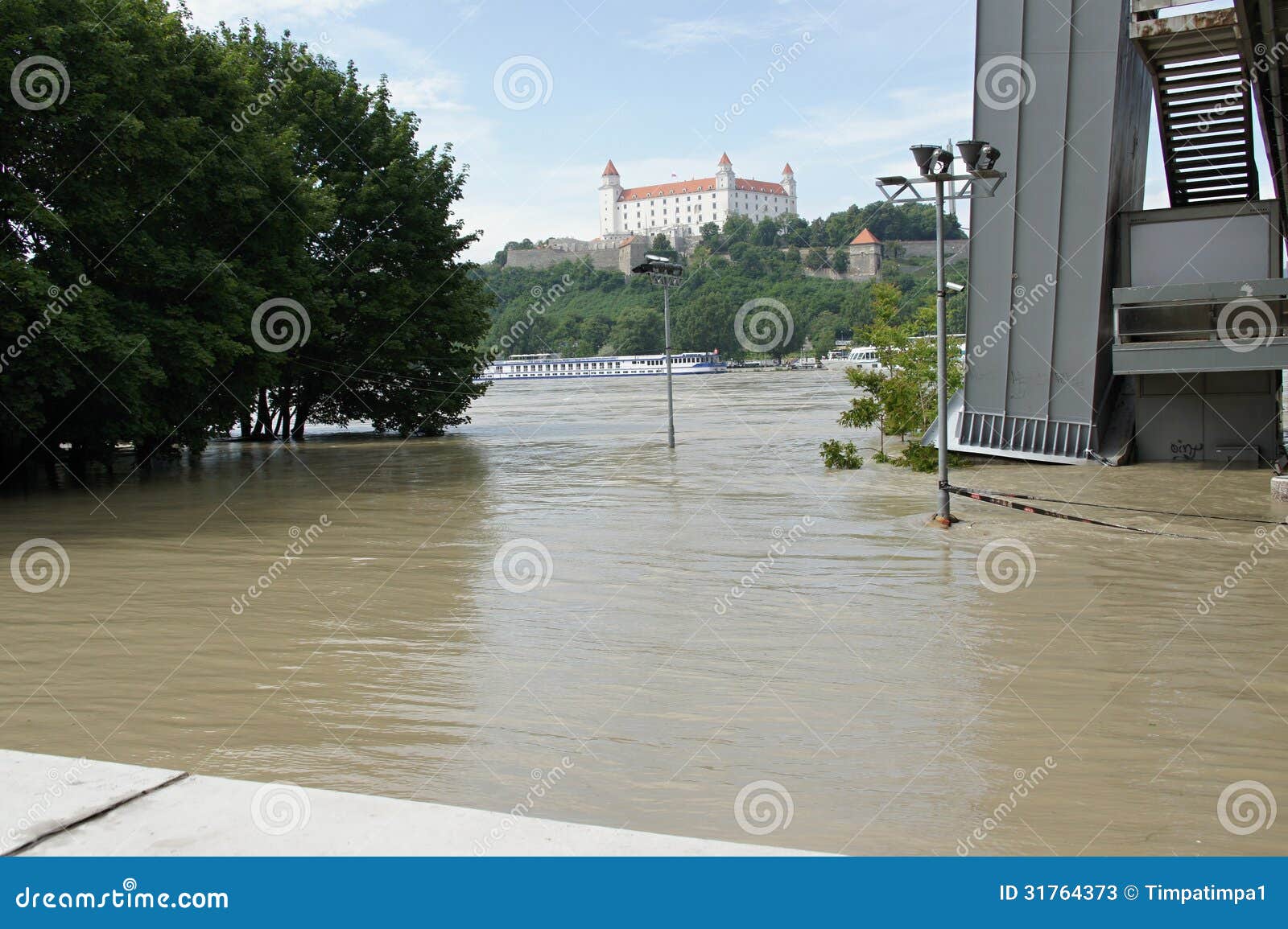 Extraordinary Flood, on Danube in Bratislava Editorial Stock Photo ...