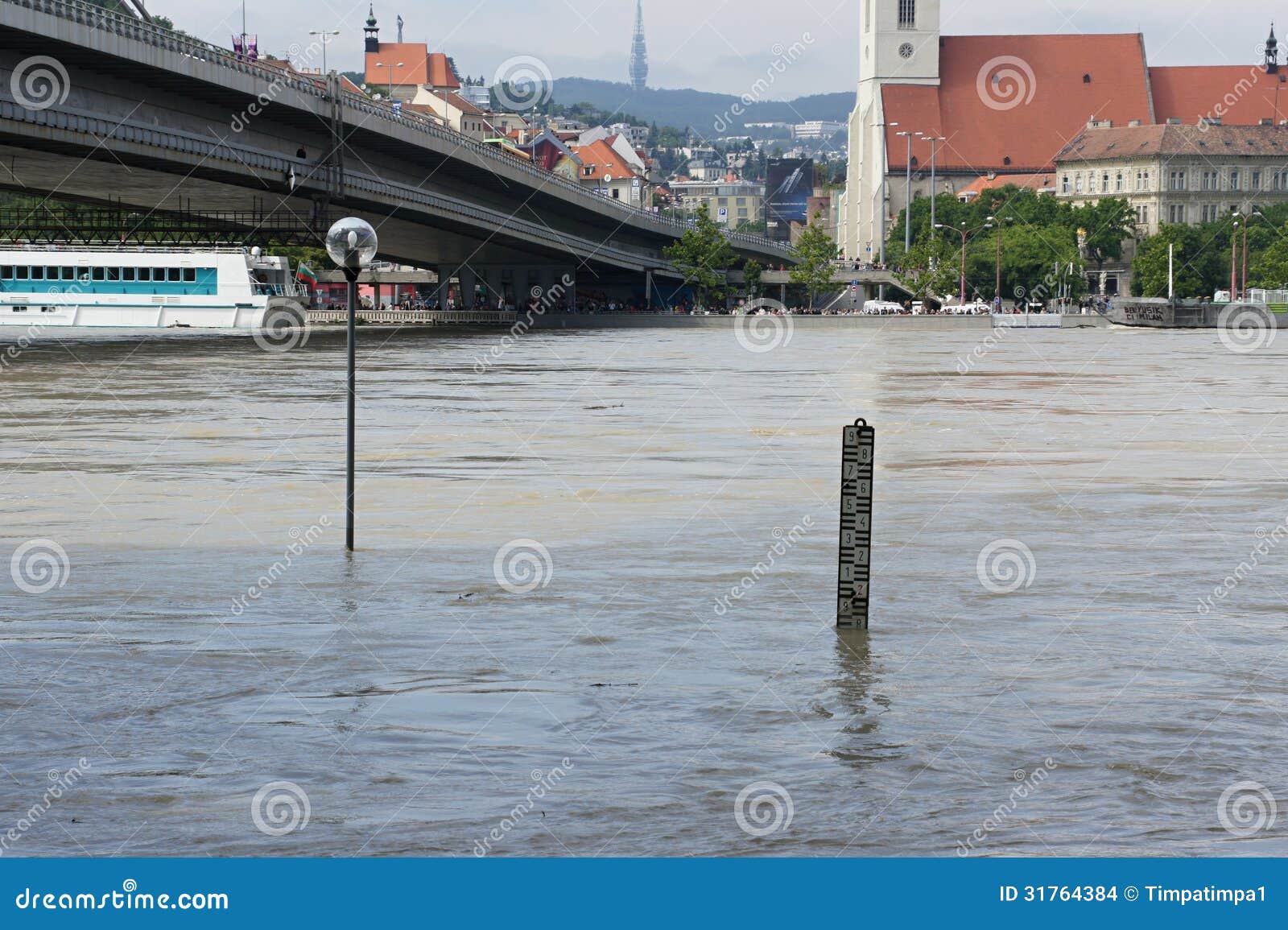 Extraordinary Flood, on Danube in Bratislava Editorial Stock Image ...