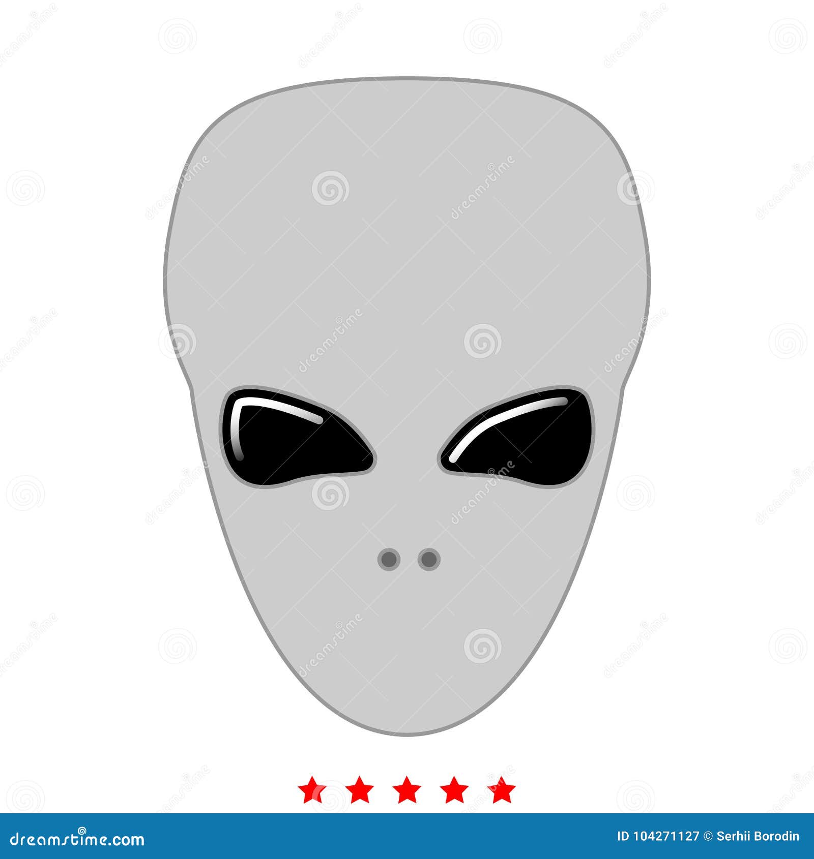 Extraterrestrial Alien Face or Head Icon . Stock Vector - Illustration ...