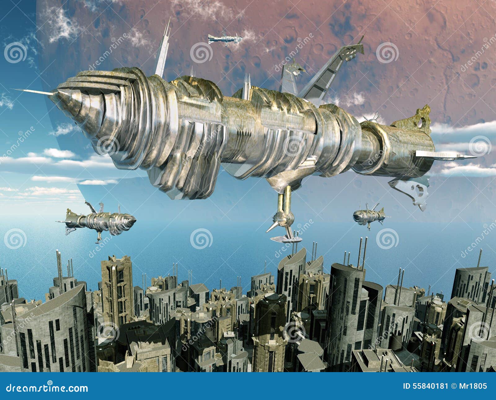 Extraterrestrial Civilization Stock Illustration - Illustration of ...
