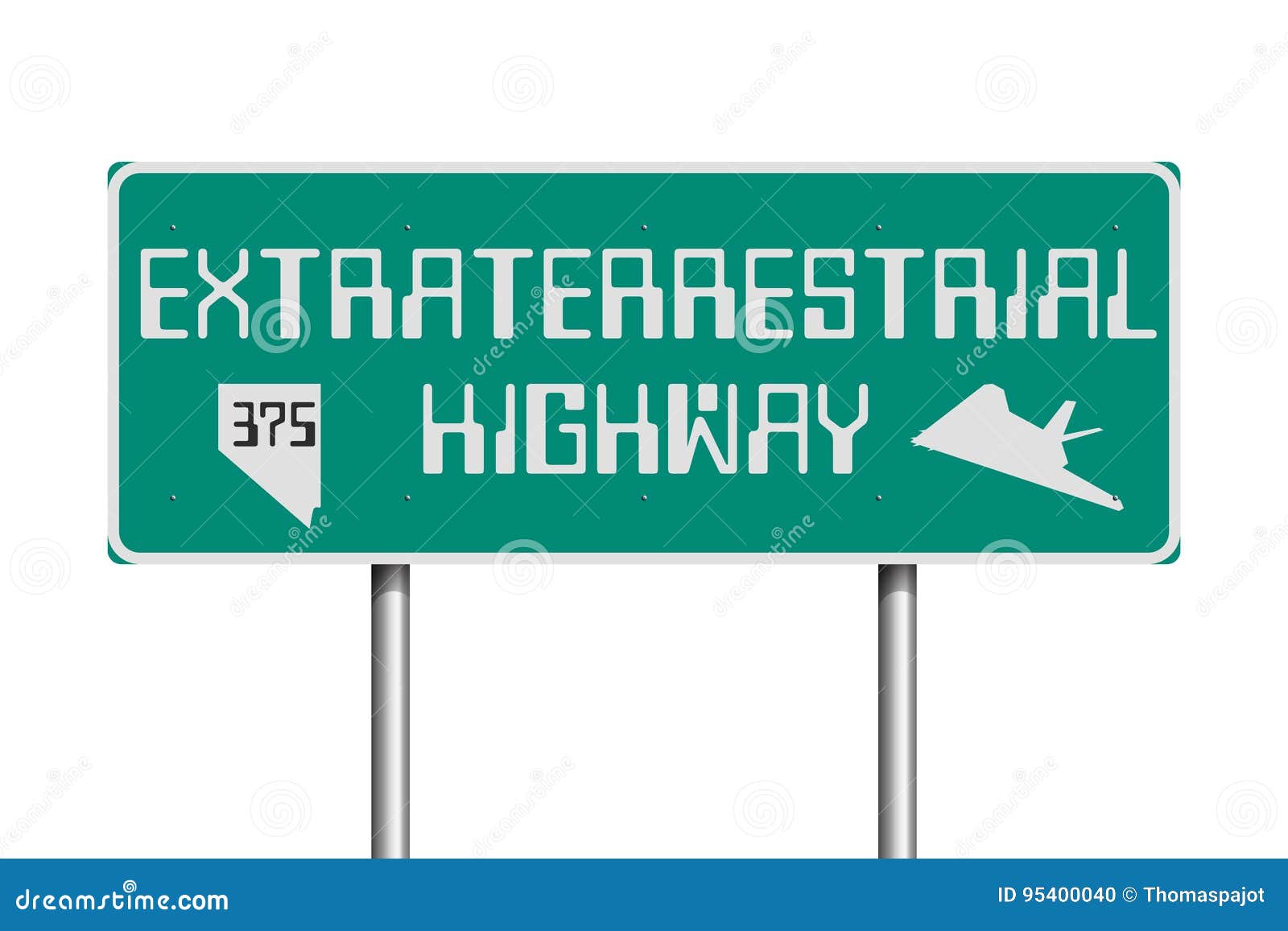 Extraterrestrial Highway Road Sign Stock Vector - Illustration of ...