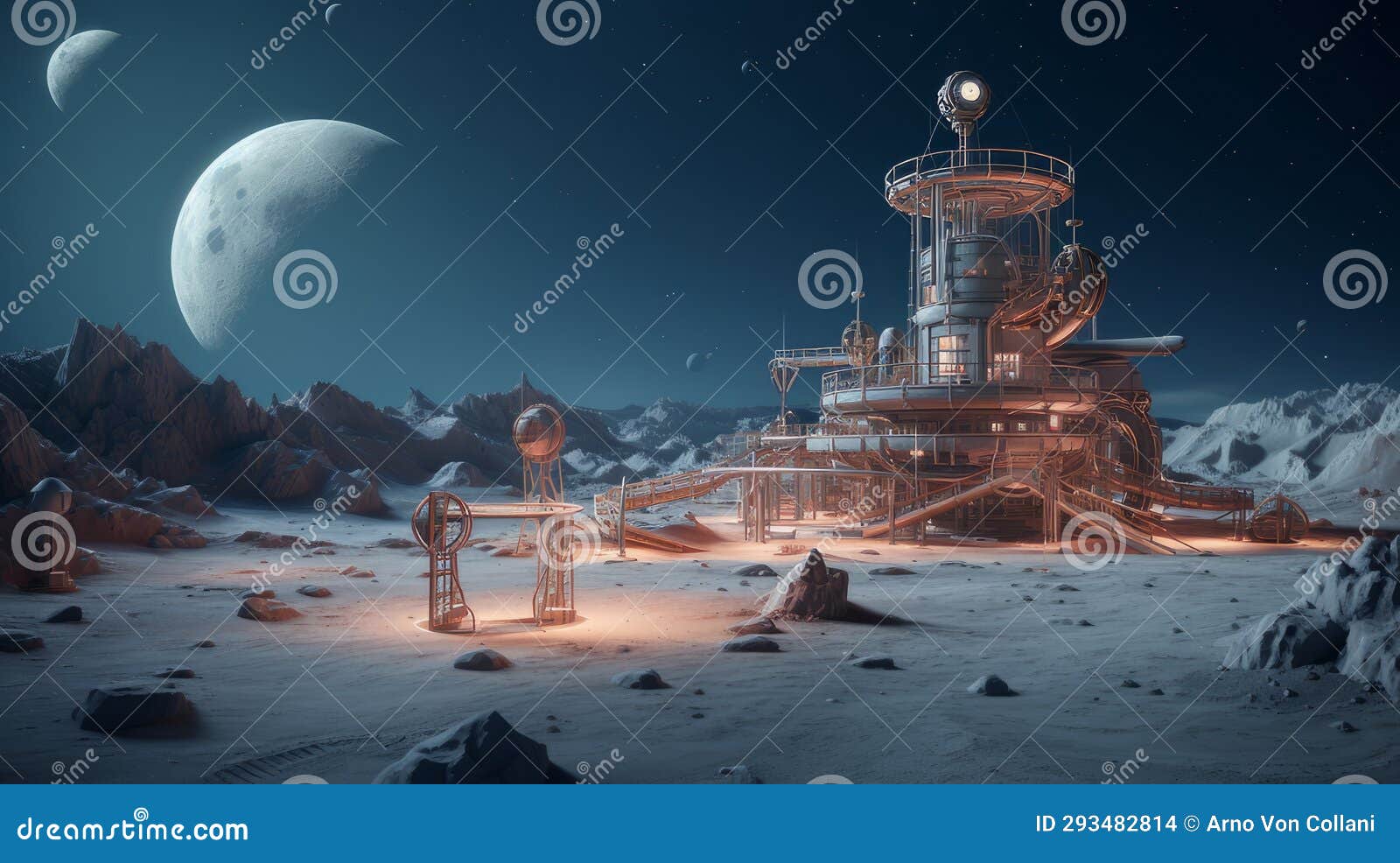 Ai Generated The Moon And Its Various Phases Depicted In A Diagram ...