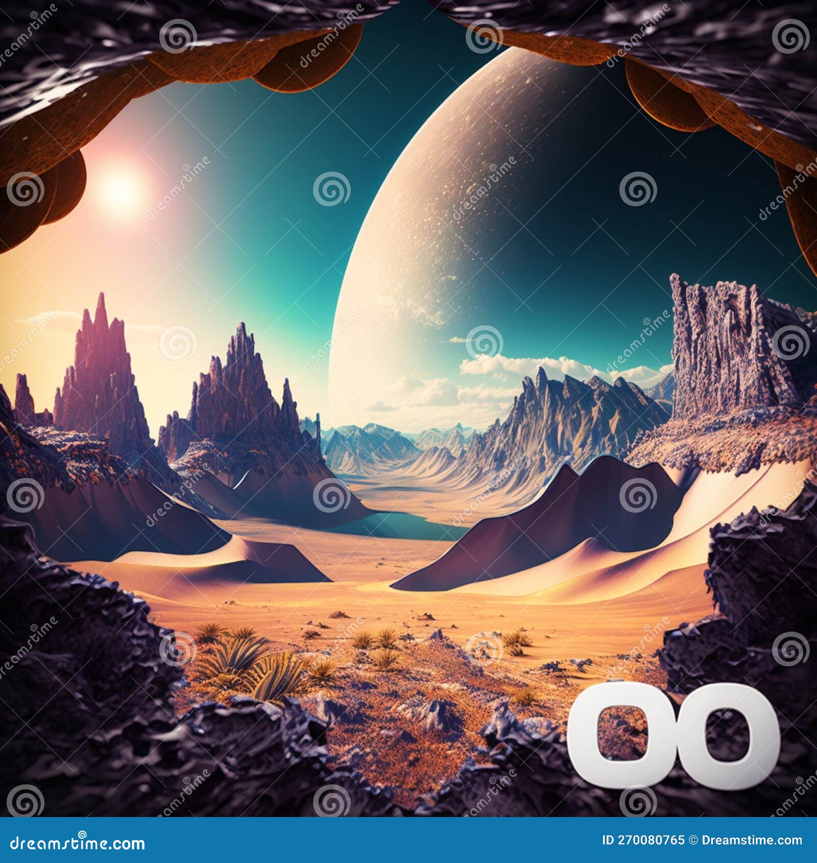 Extraterrestrial Landscape, Scenery of Alien Planet in Deep Space Stock ...