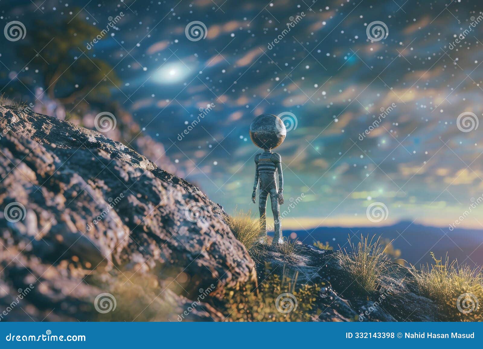 An Extraterrestrial Scout Observing Earth from Afar Unseen Stock ...