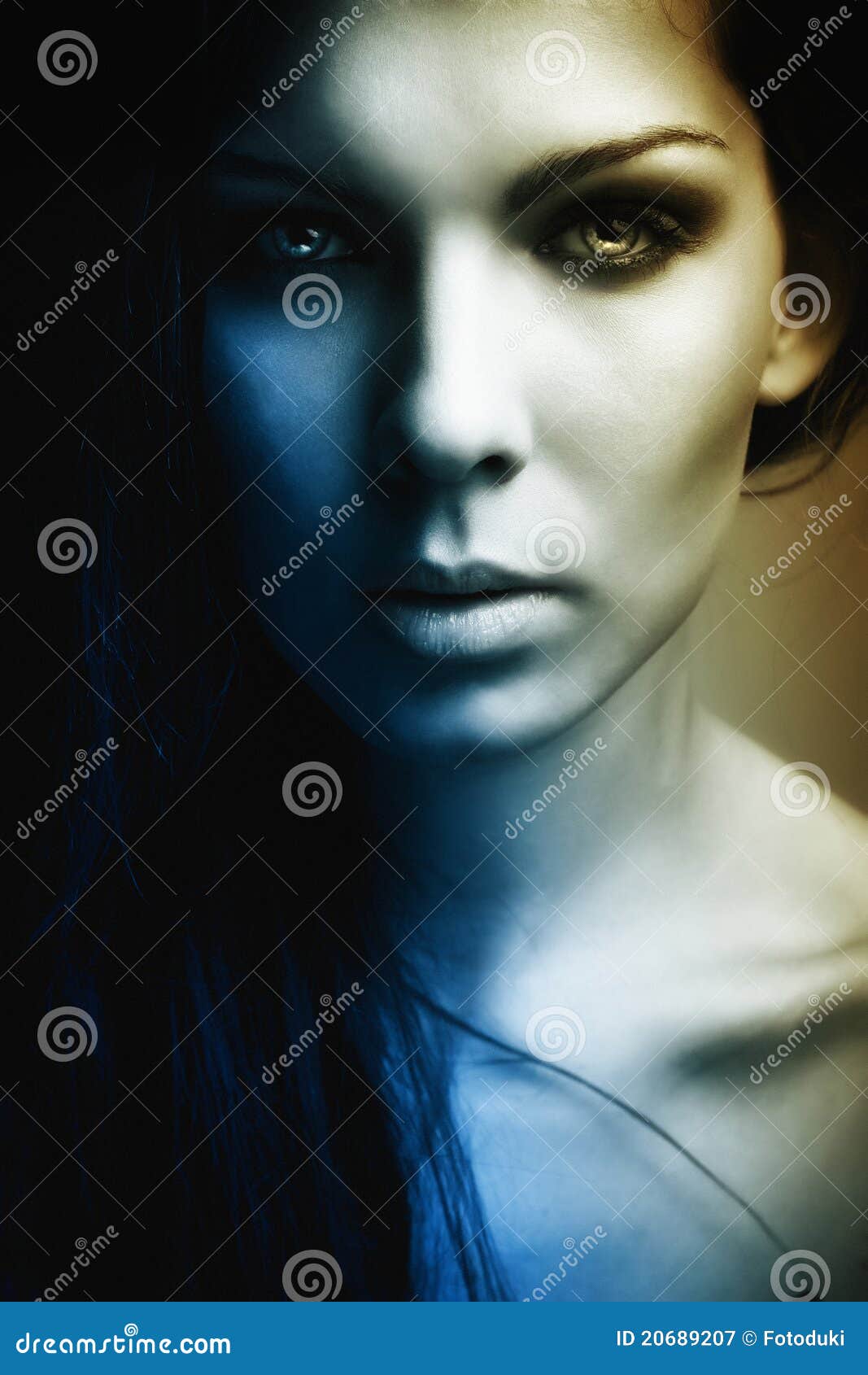 Extravagant Beautiful Girl Dark Portrait Stock Image - Image of ...