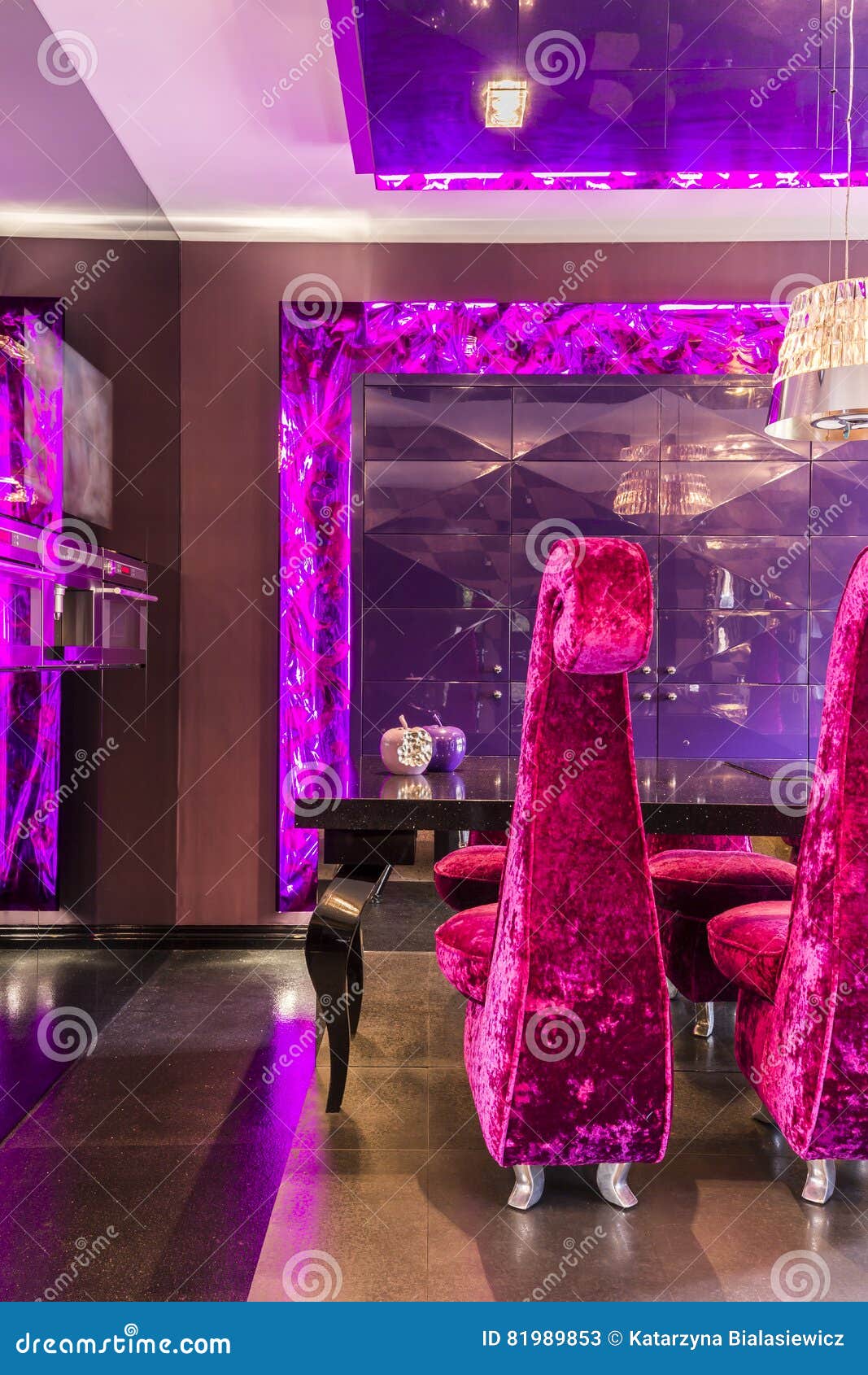 Extravagant Dining Room with Chairs Stock Image - Image of navy, floor ...