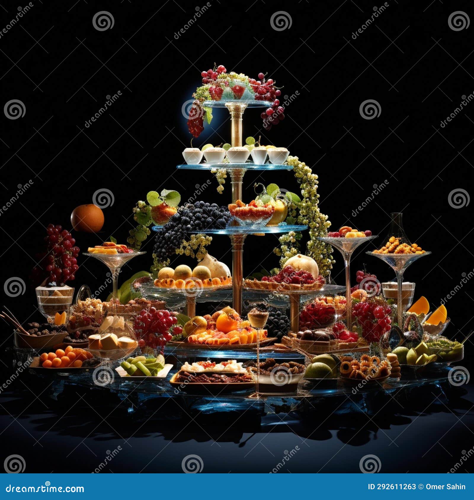 Extravagant Reception Buffet Setup with Visually Stunning and Vibrant ...